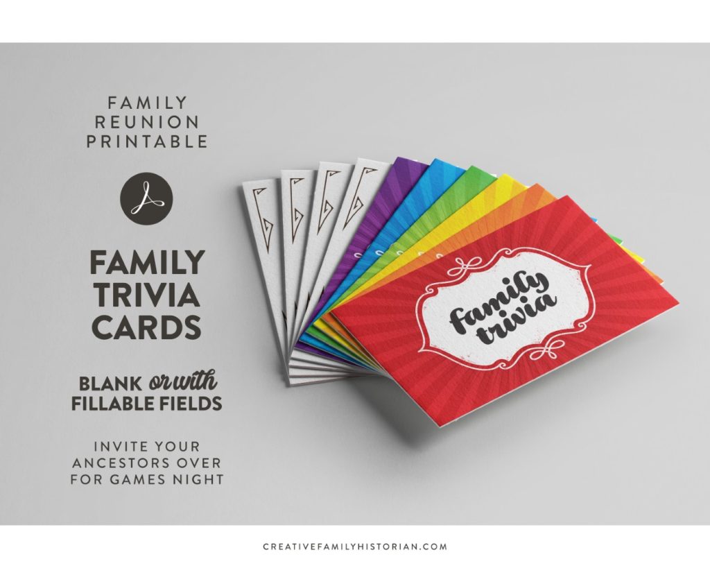 Family Trivia Question Cards Printable for Acrobat Reader – The ...