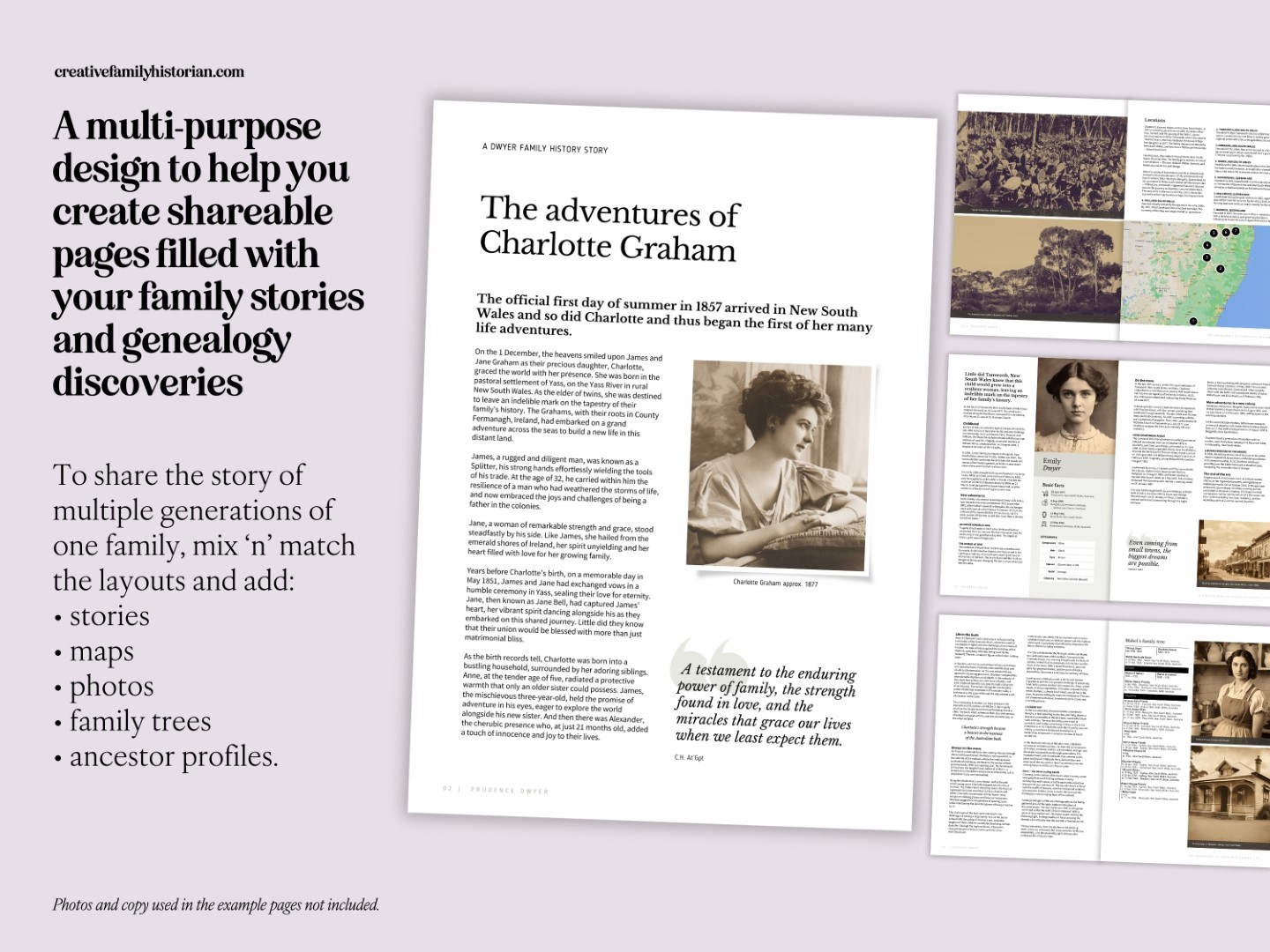 Minimalist Family History Pages Template for Canva – The Creative ...