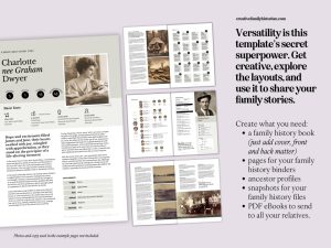 Minimalist Family History Pages Template for Canva – The Creative ...