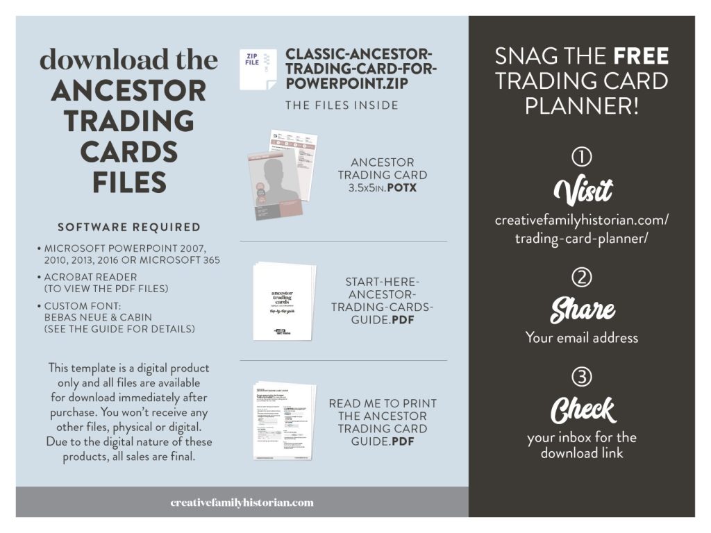Classic Ancestor Trading Cards Template for Microsoft PowerPoint – The ...