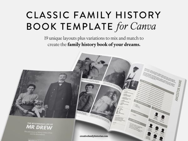 Classic Family History Book Template for Canva – The Creative Family ...
